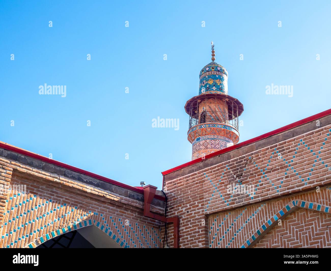 The Blue Mosque in Yerevan, Armenia. beautiful buildings, tower, brick ...