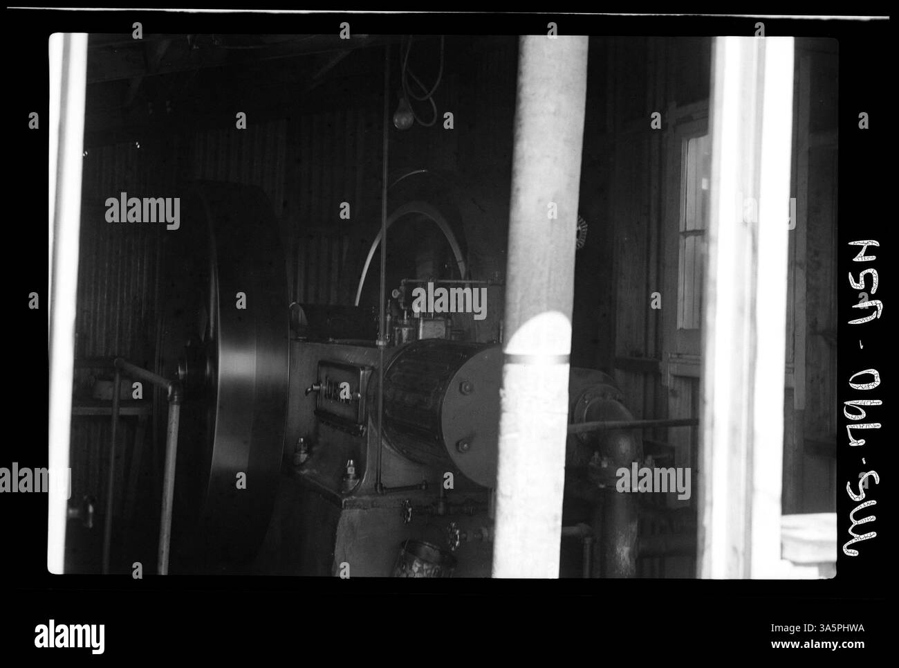 A steam engine used to turn a large air fan, ventilating the Morrison ...