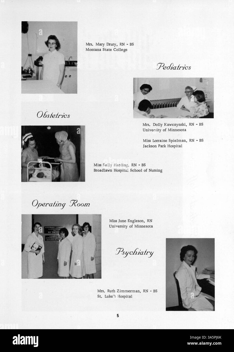 This 1964 yearbook features nursing students hi-res stock photography ...