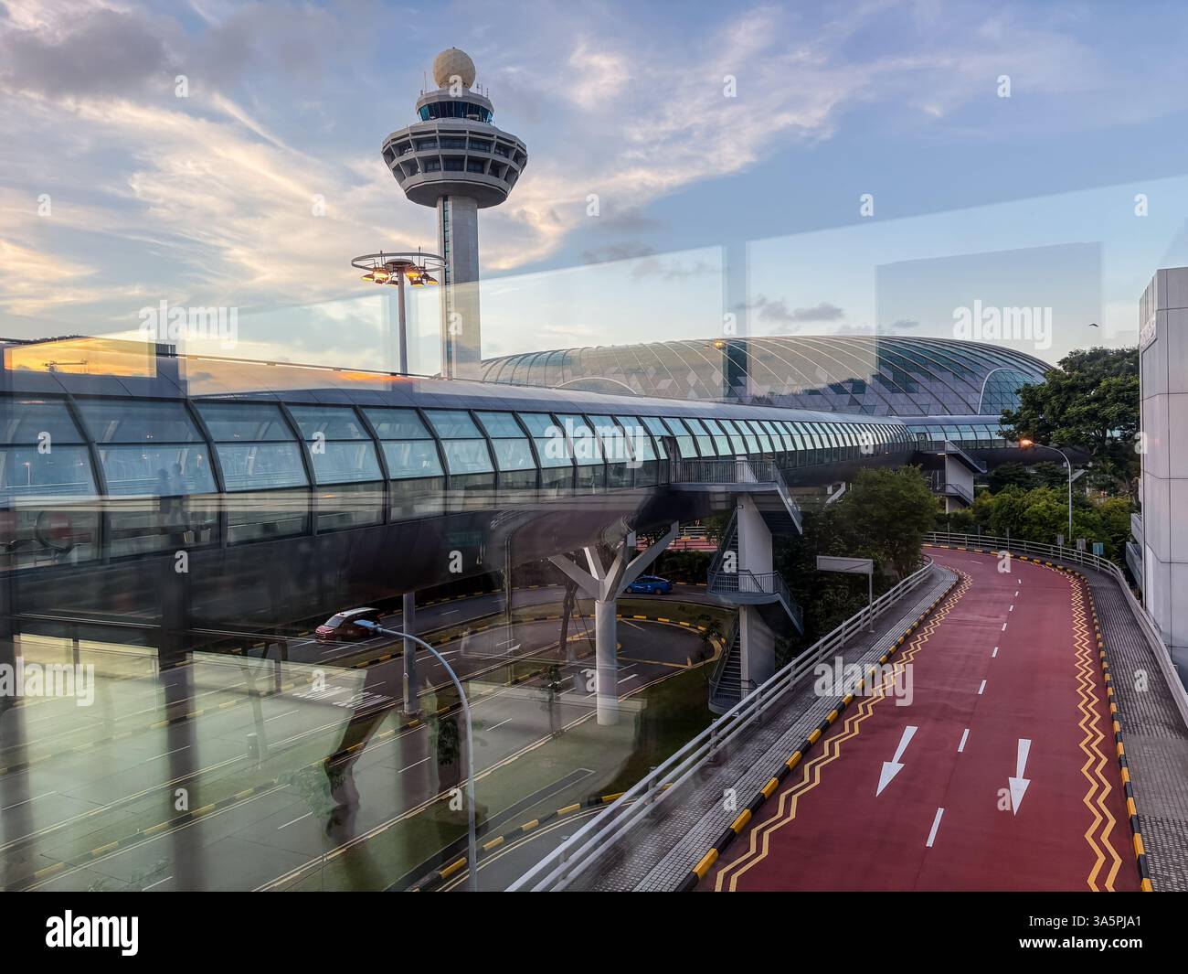 Changi International Airport with control tower and Jewel Changi ...