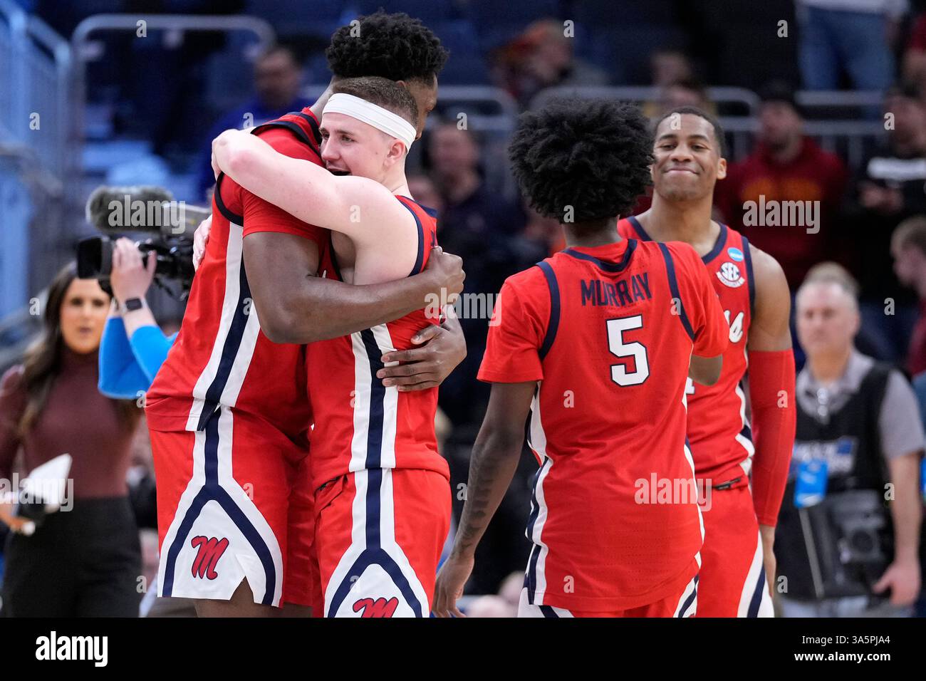 Mississippi forward Malik Dia, left, and guard Sean Pedulla, second ...