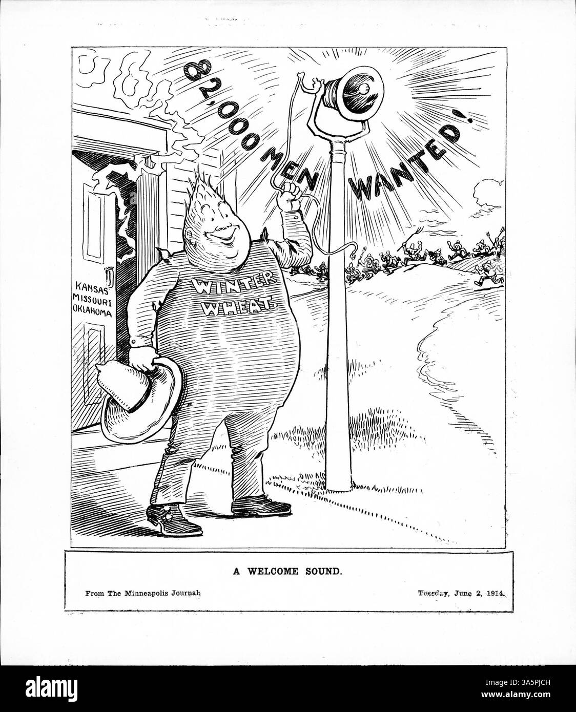 The ringing of a bell signals the arrival of 82,000 men from Kansas ...