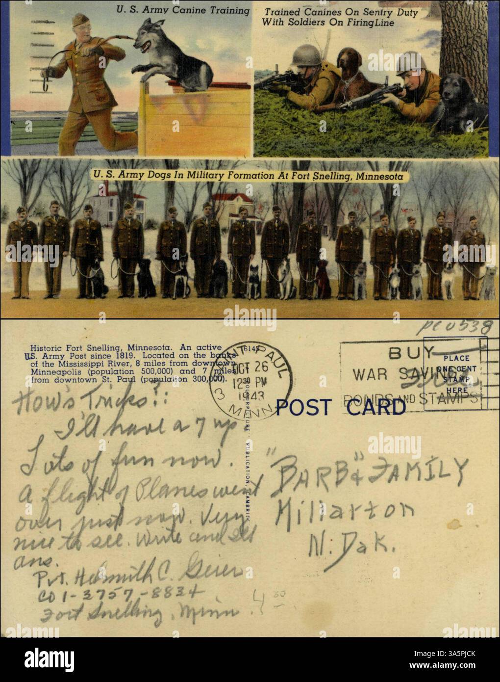 A historic image from Fort Snelling, Minnesota, shows U.S. Army trained ...