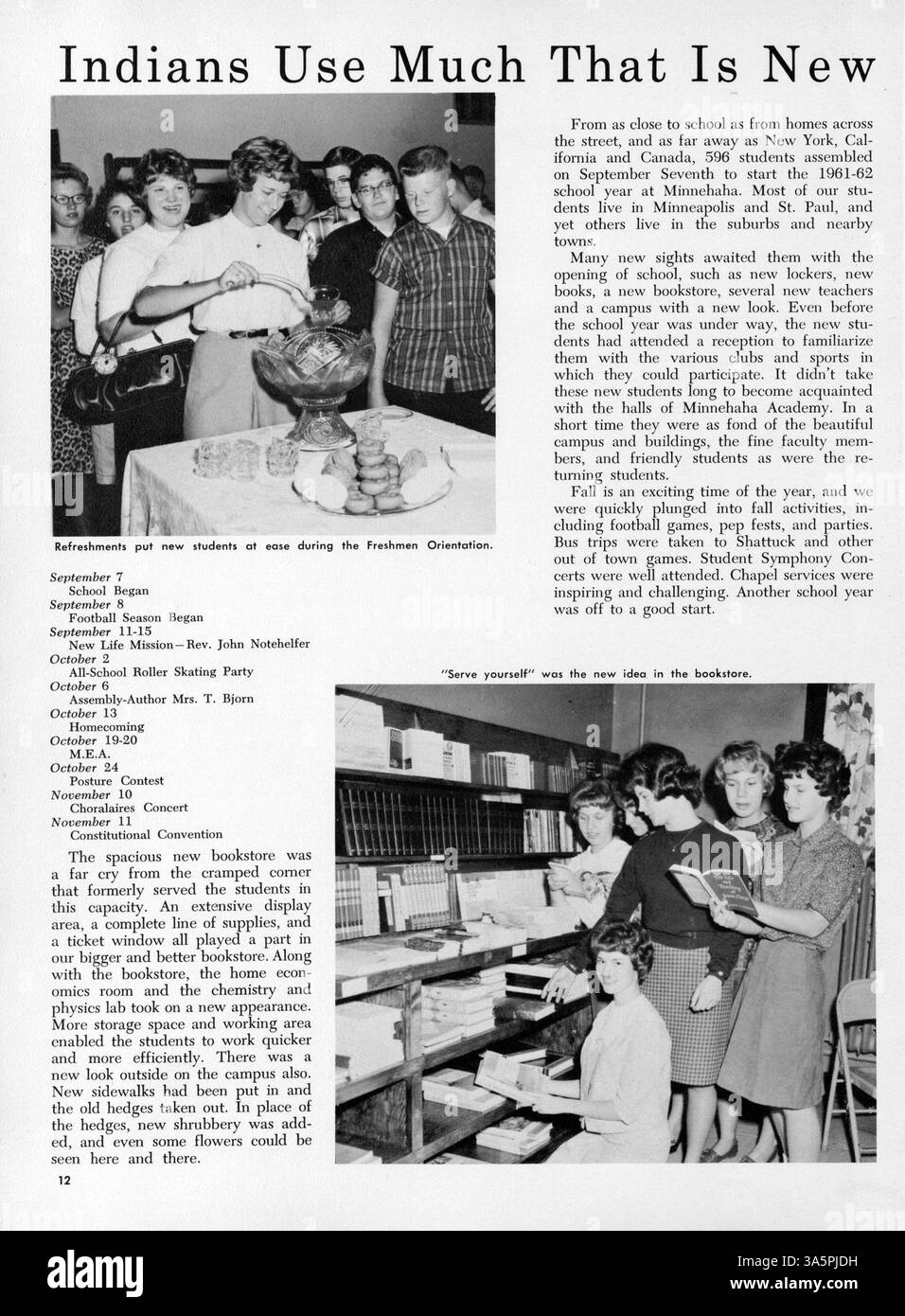 Yearbook from minnehaha academy documents the 1961 1962 school year hi-res stock photography and ...