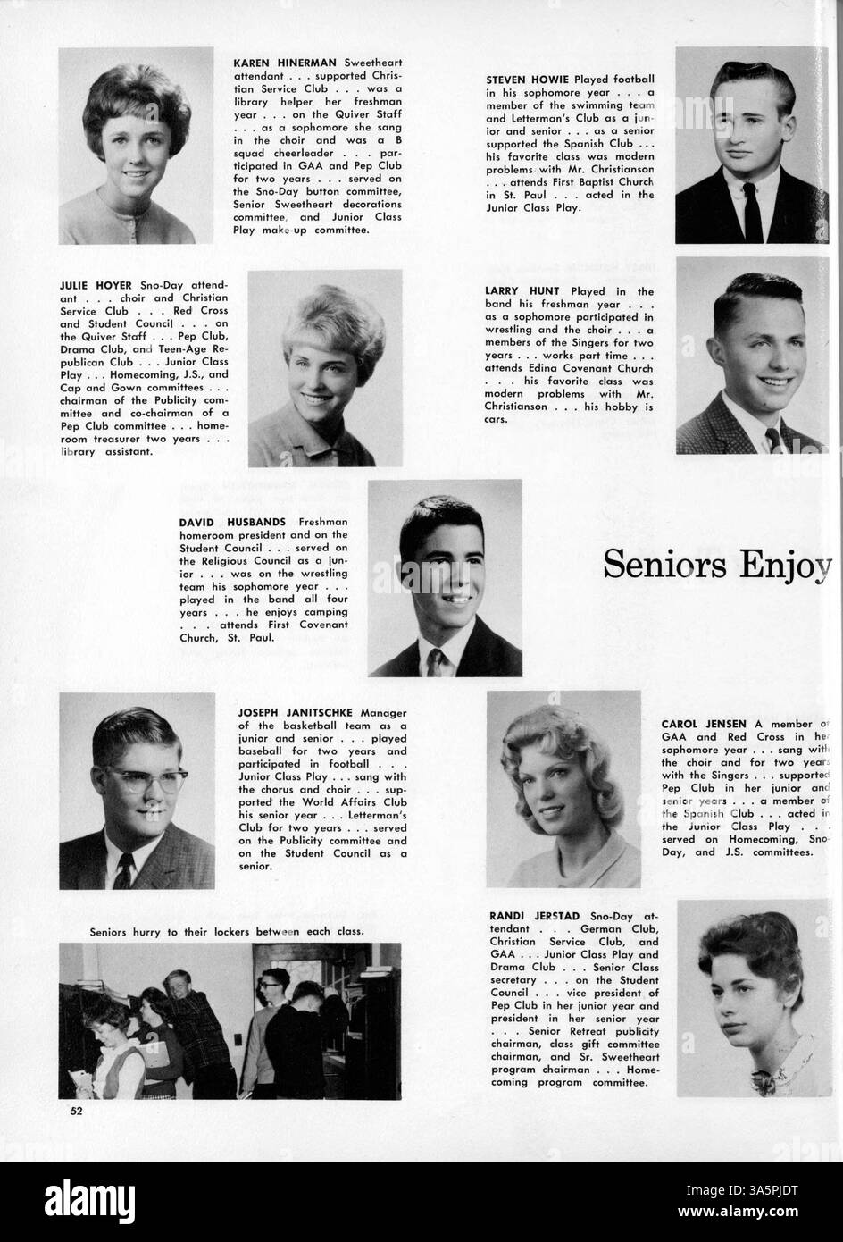 The 1962 antler yearbook from minnehaha academy highlights the students ...