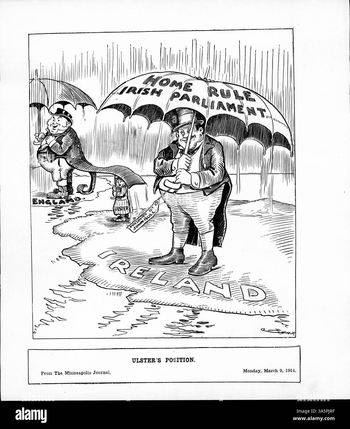 A political cartoon illustrates Ulster’s opposition to Ireland's Home ...