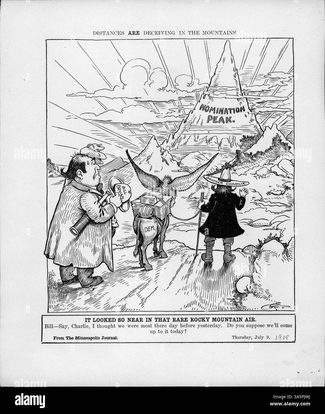 A cartoon shows Bill Bryan and his brother Charlie discussing their ...