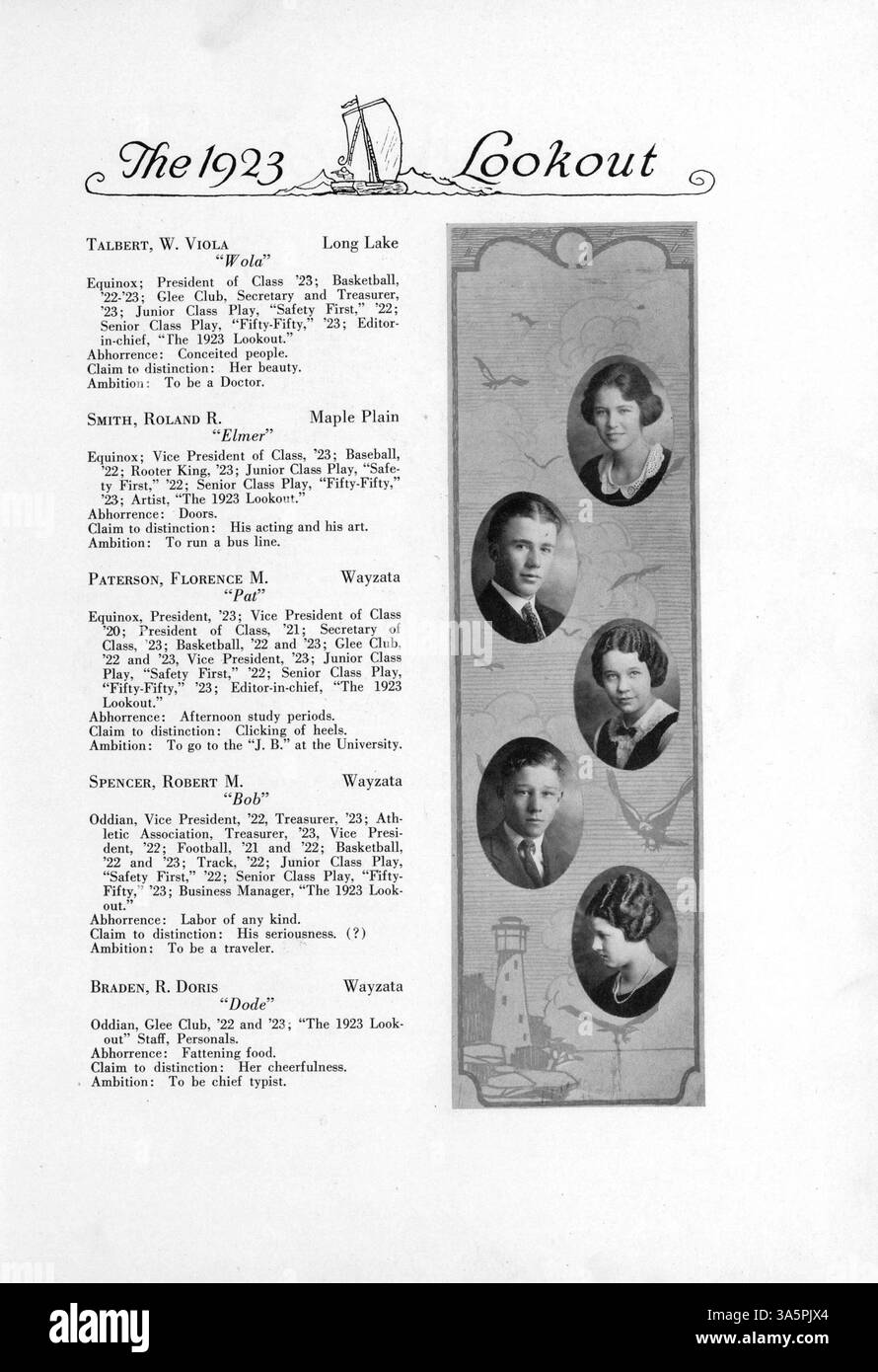 The 1923 edition of wayzata high schools yearbook hi-res stock ...