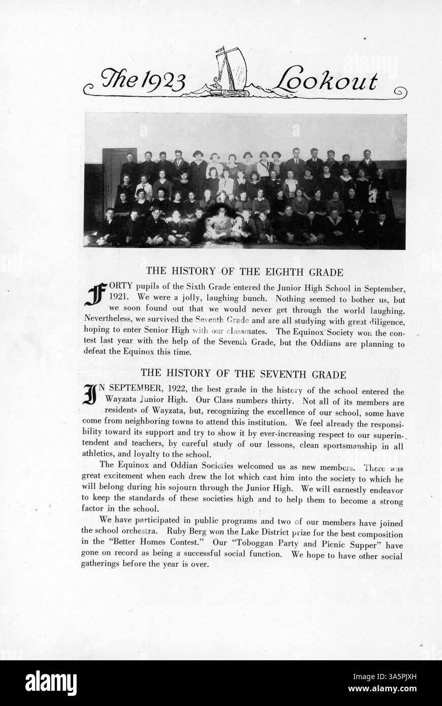 Yearbook from 1923 documents wayzata high schools students hi-res stock ...
