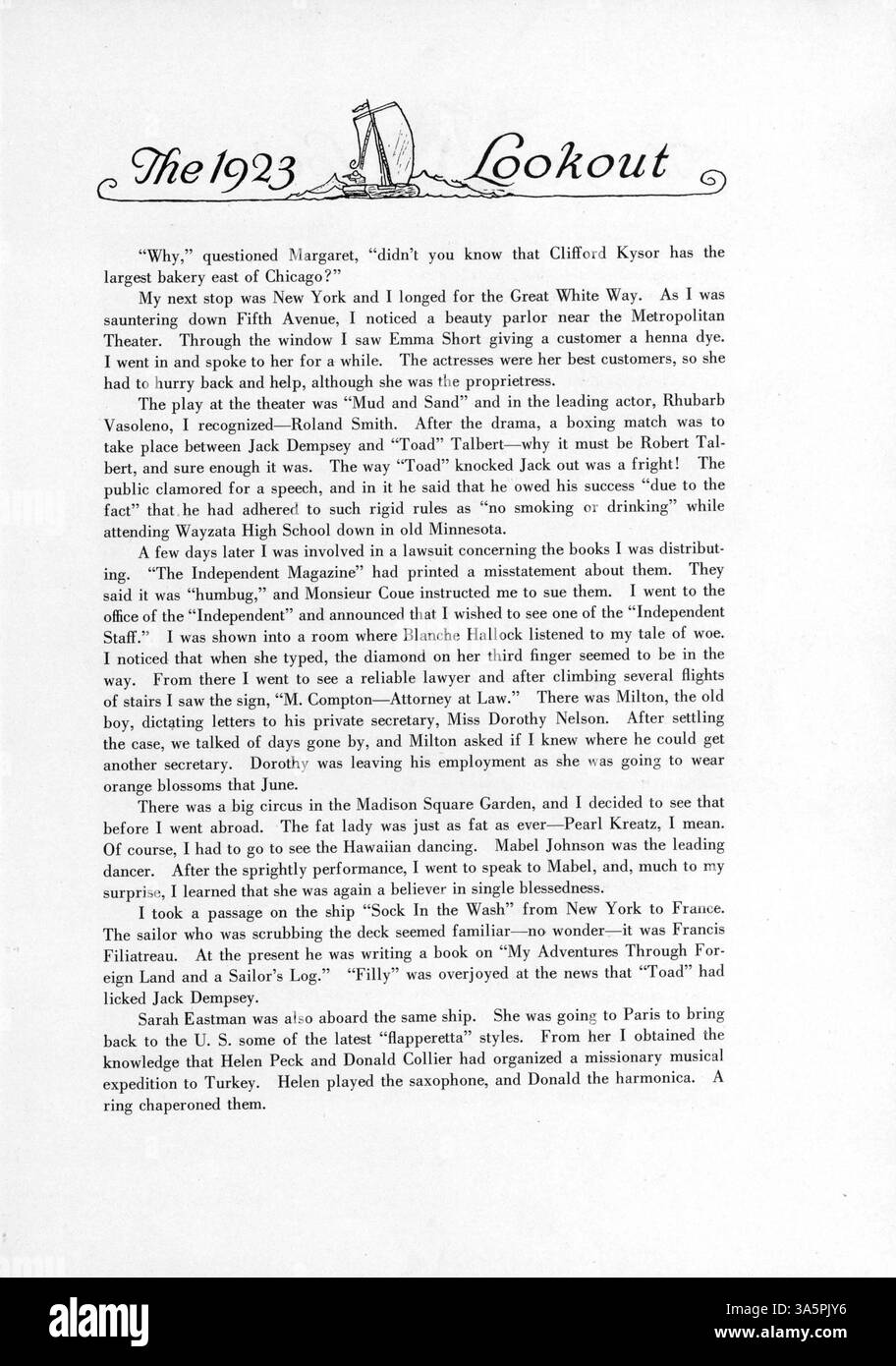 The 1923 edition of Wayzata High School's 'The Lookout' yearbook ...