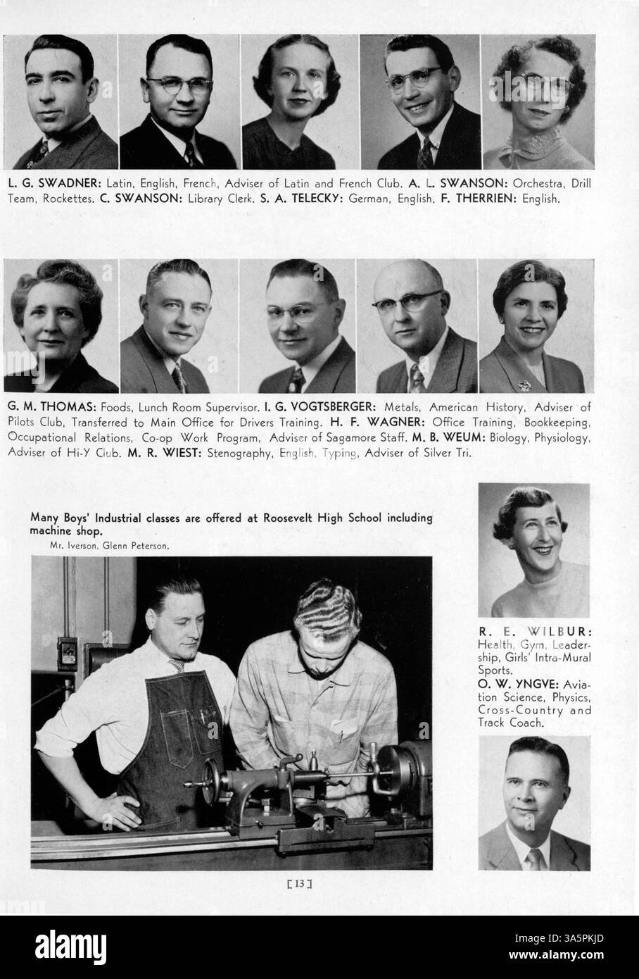 The 1957 roosevelt high school yearbook hi-res stock photography and ...