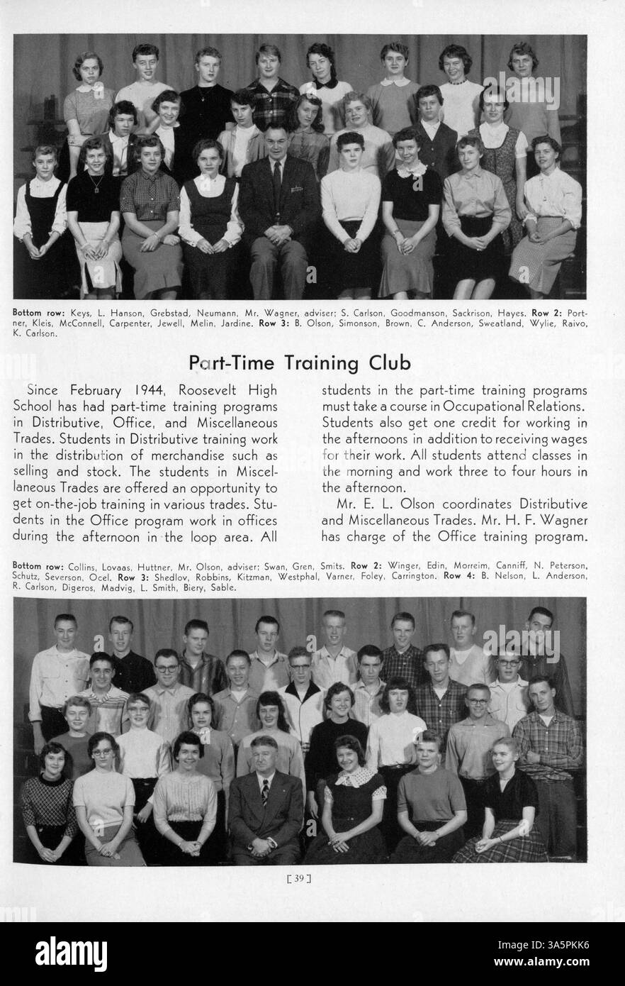 Sagamore 1957, Roosevelt High School's yearbook, documents the academic ...
