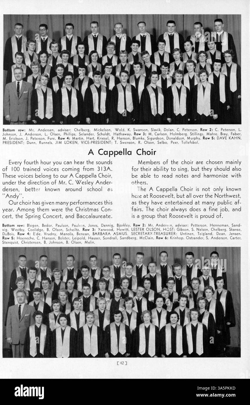 This 1957 Sagamore yearbook from Roosevelt High School records student ...