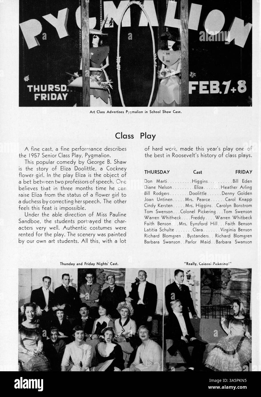 The 1957 Sagamore yearbook from Roosevelt High School showcases key ...