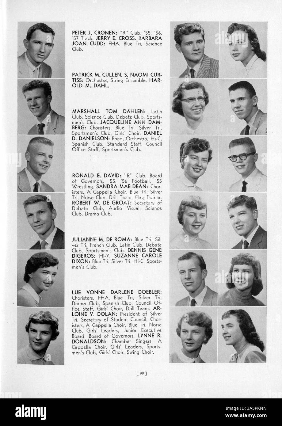 The 1957 Sagamore yearbook from Roosevelt High School highlights the ...