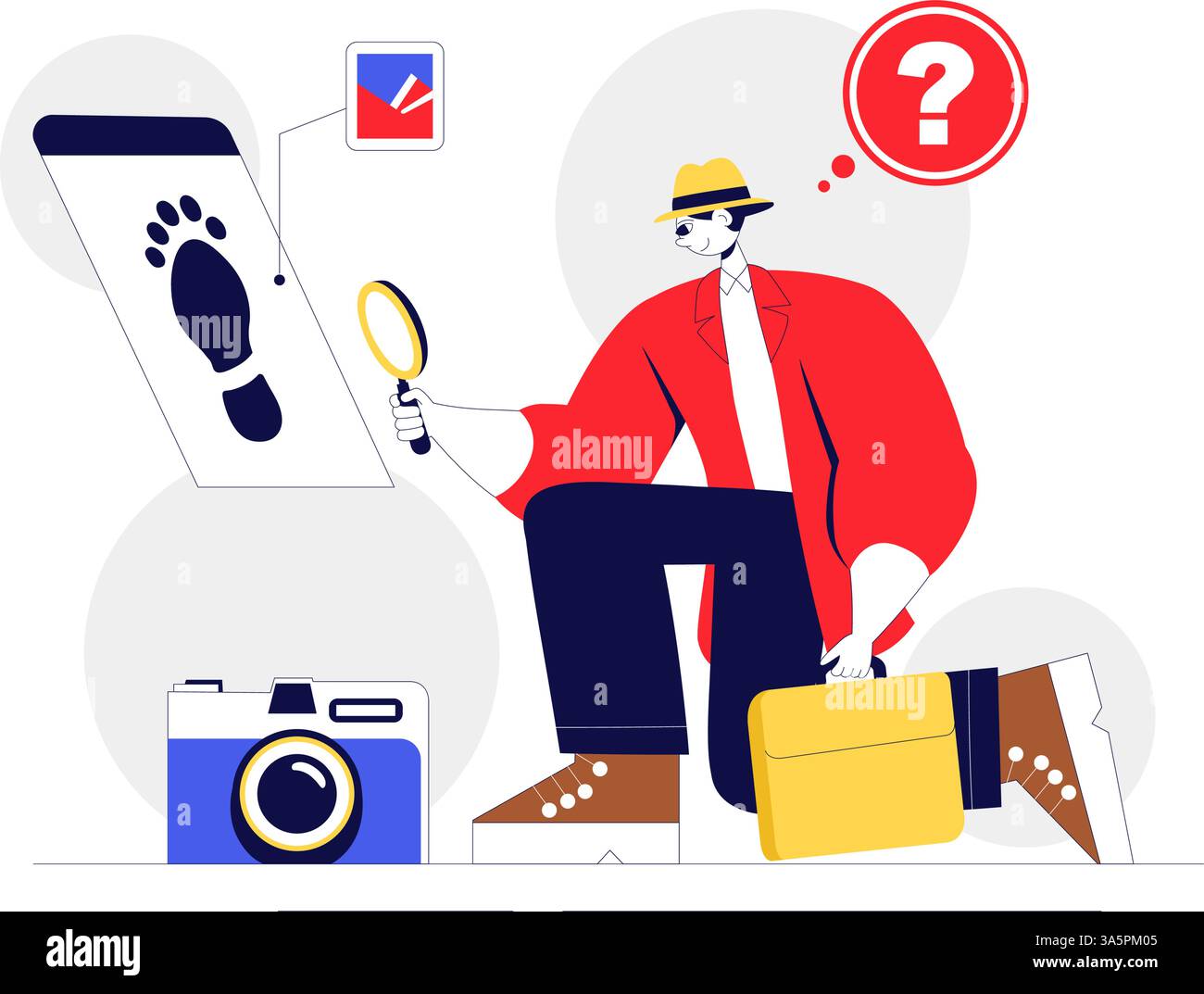 Private Investigator Illustration Featuring Detective Services with ...