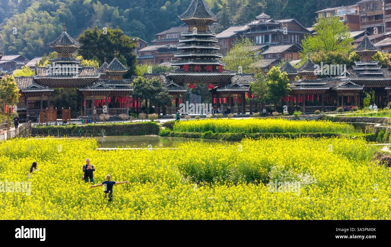 Beijing, China's Guizhou Province. 22nd Mar, 2025. Tourists enjoy ...
