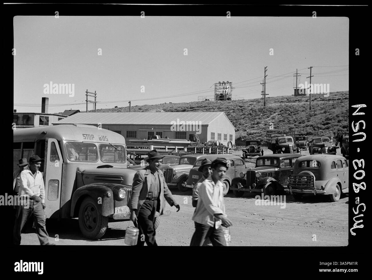 Miners arriving for their 4 PM shift at Union Pacific Coal Company's D ...