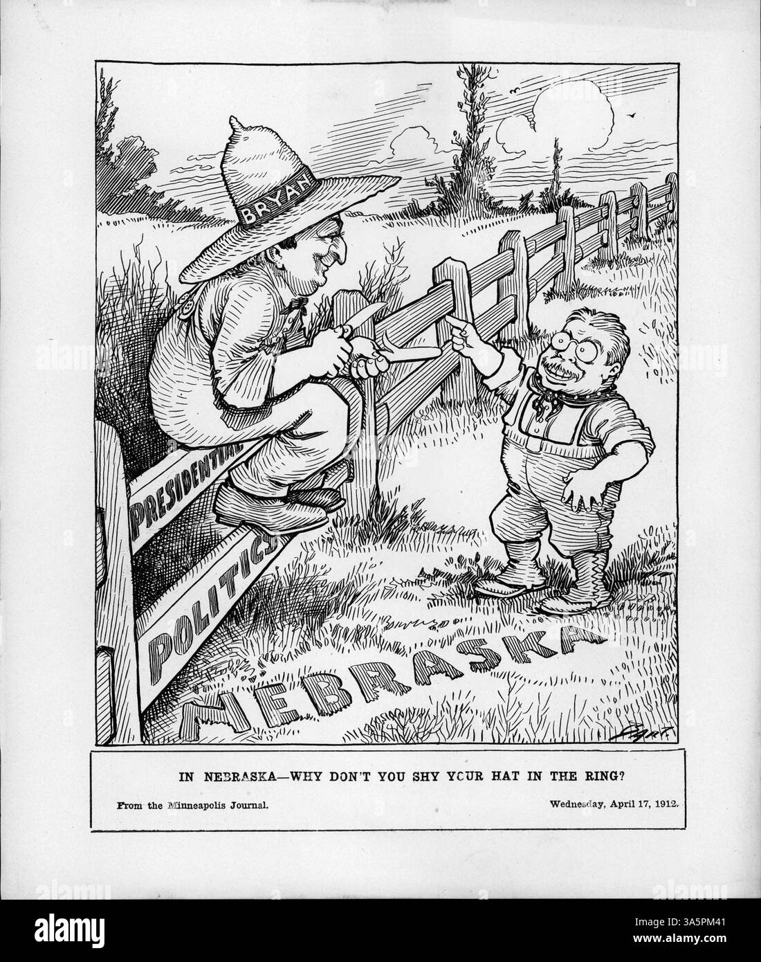 The cartoon shows Theodore Roosevelt addressing William Jennings Bryan ...