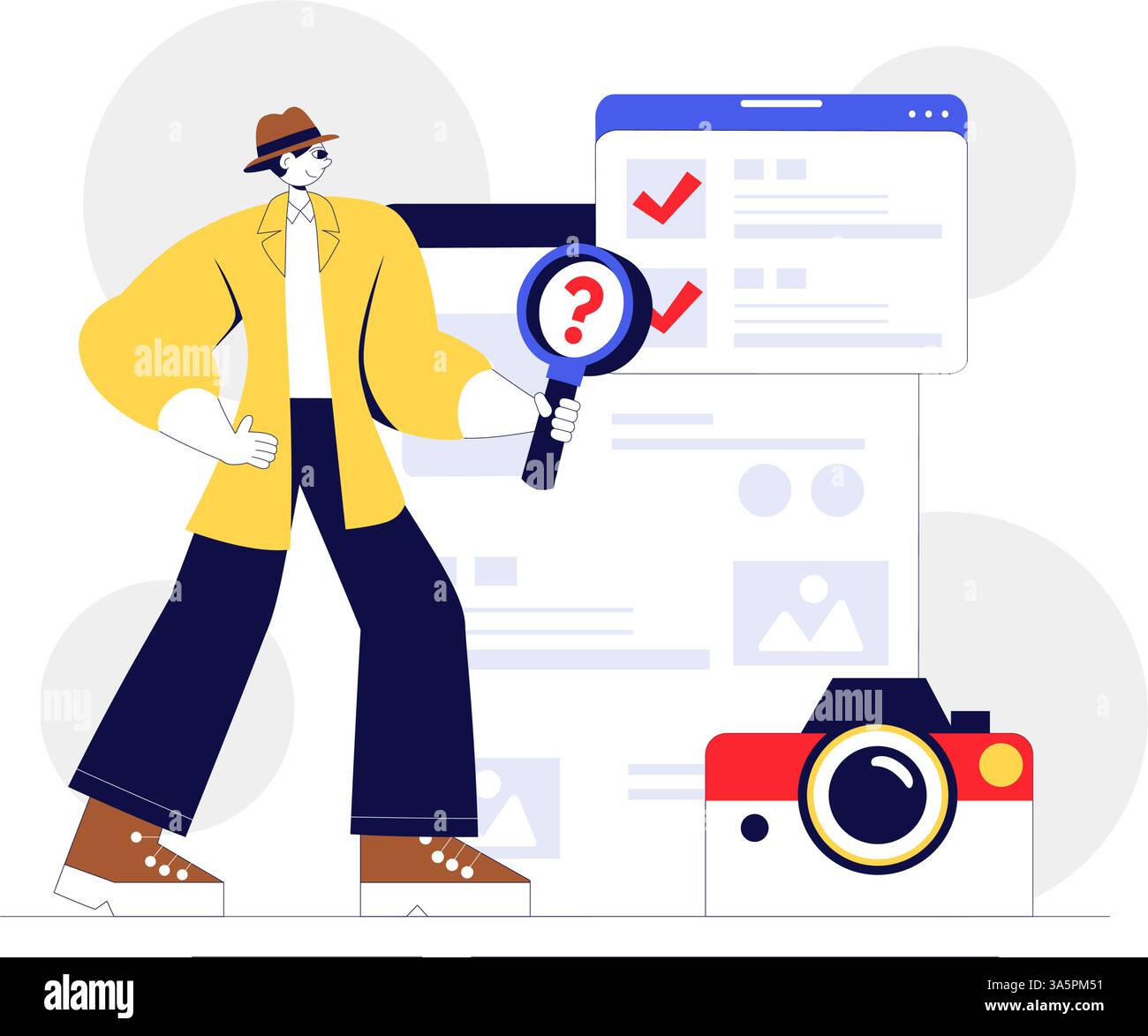 Private Investigator Illustration Featuring Detective Services with ...