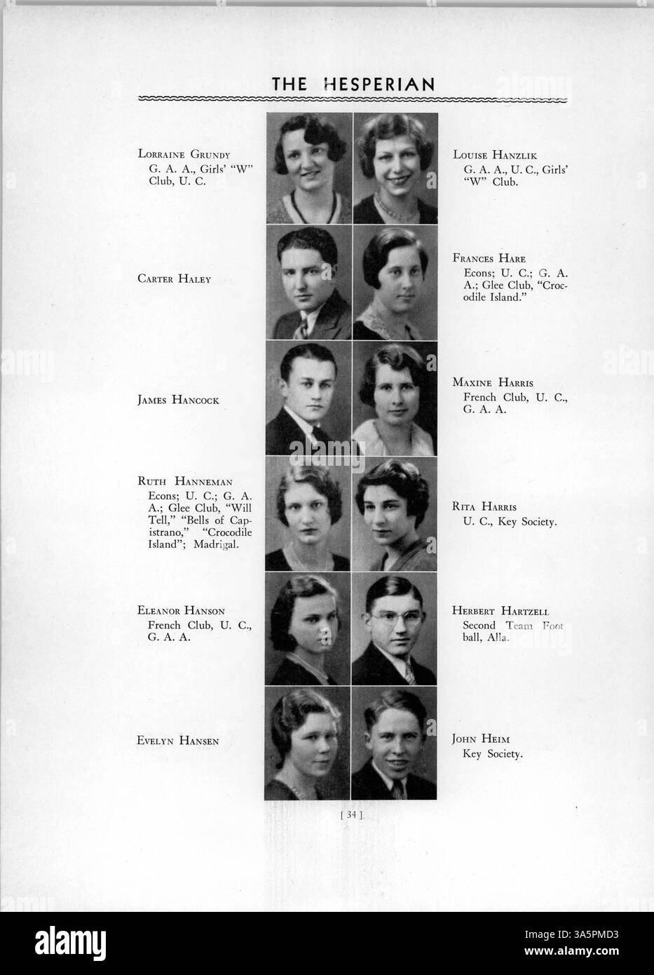 School activities from the 1930 1931 school year hi-res stock ...