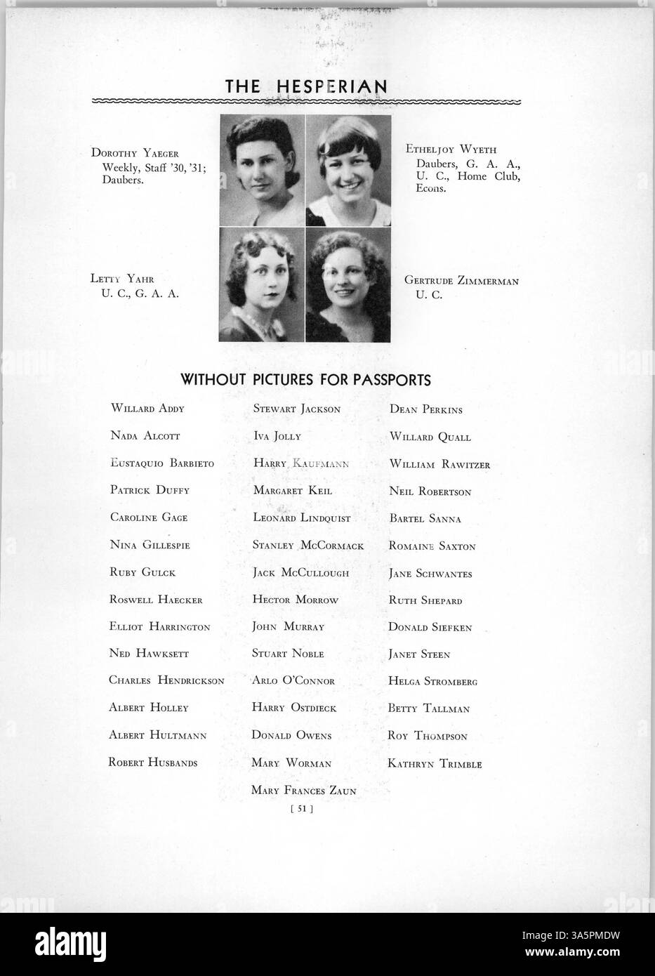 The 1931 'Hesperian' yearbook from West High School features student ...