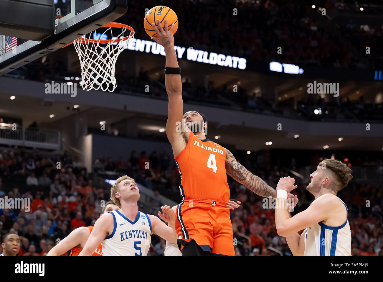 Cleveland, Ohio, USA. Milwaukee, WI, USA. 23rd Mar, 2025. Illinois Fighting Illini guard Kylan ...