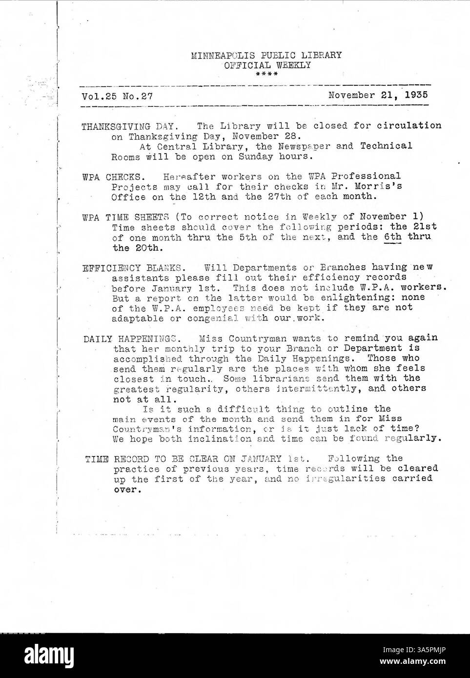 This 1935 minneapolis public library weekly bulletin provides es hi-res ...