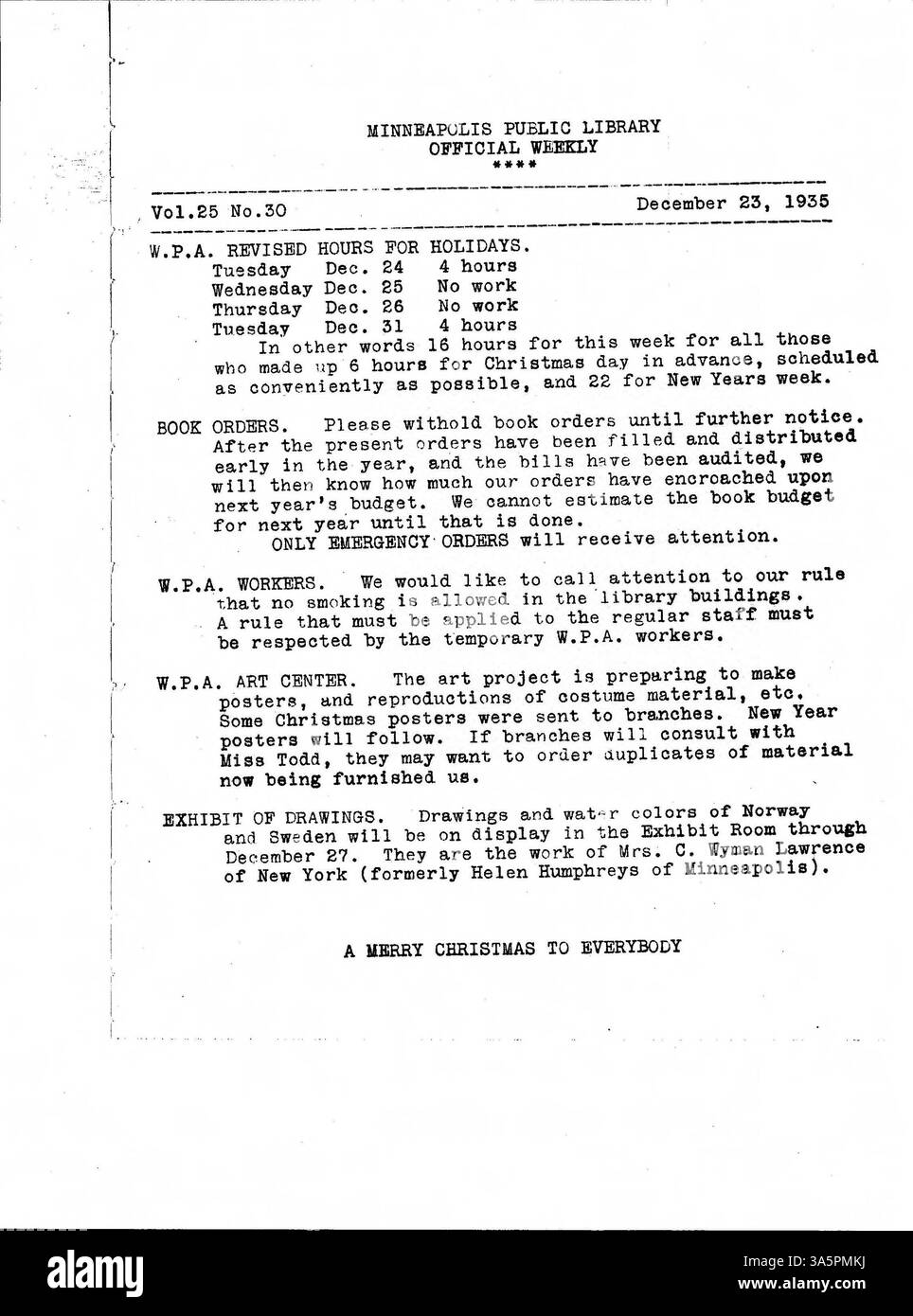 In 1935, the Minneapolis Public Library released a weekly bulletin for ...