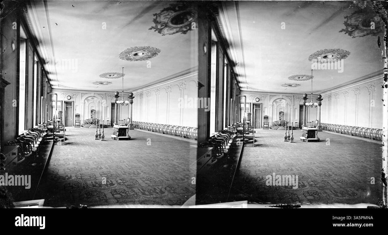 The photograph shows the interior of the Old Masonic Temple located in ...
