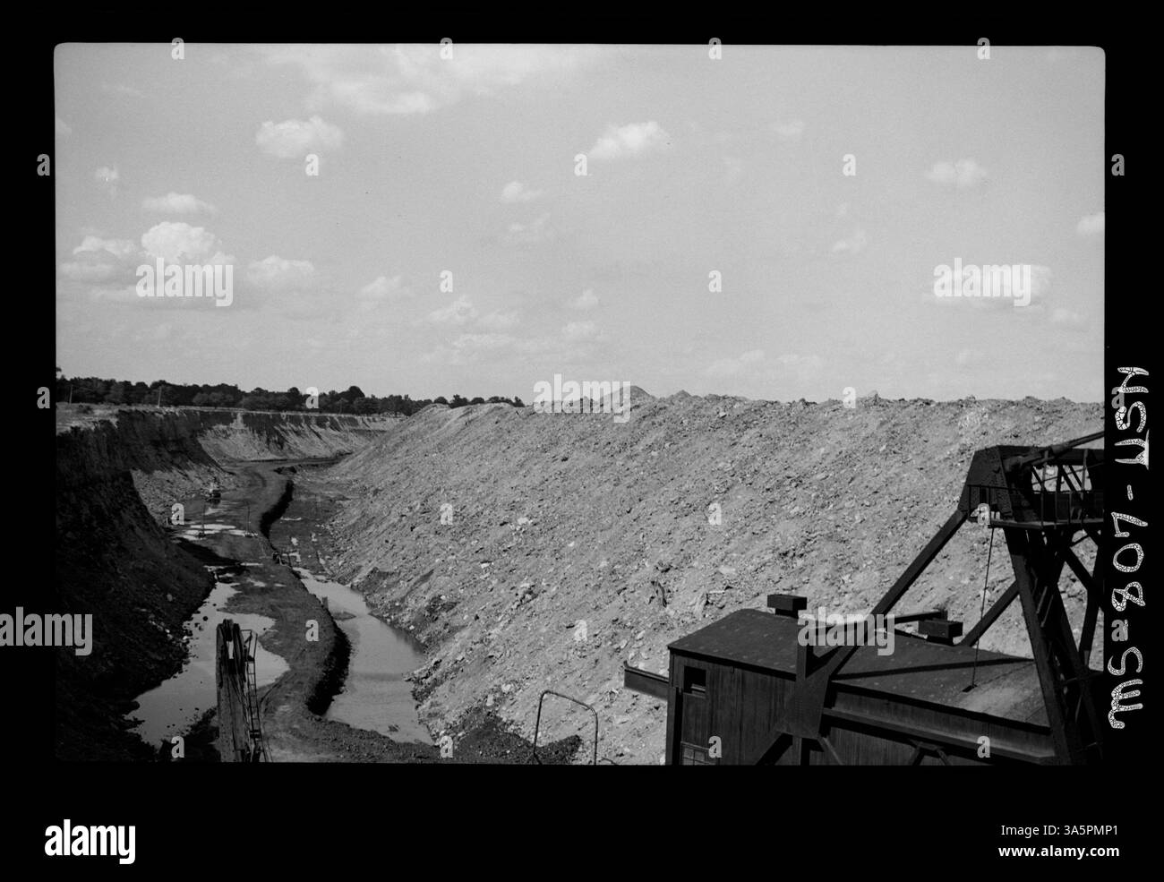 Surface mining operations open Black and White Stock Photos & Images ...