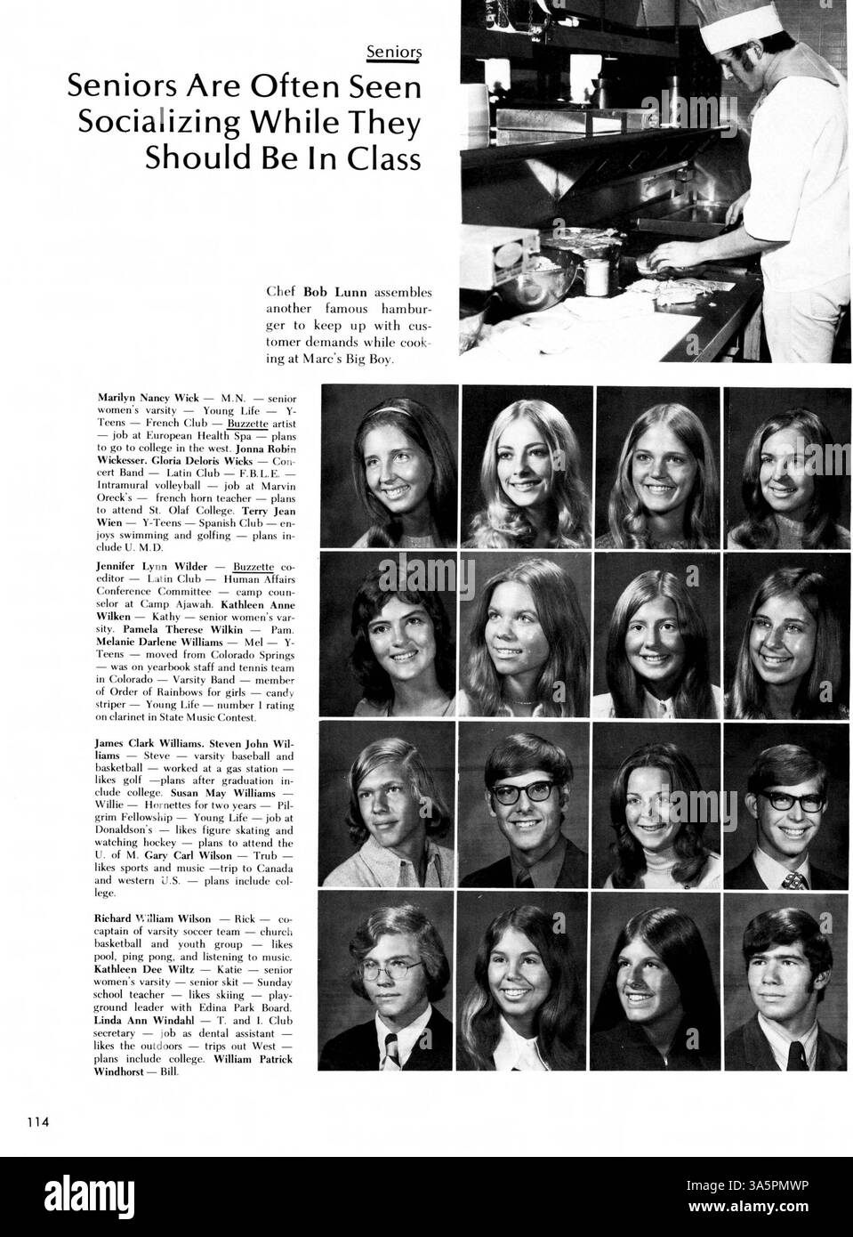 Yearbook showcases the key aspects of edina high school hi-res stock ...