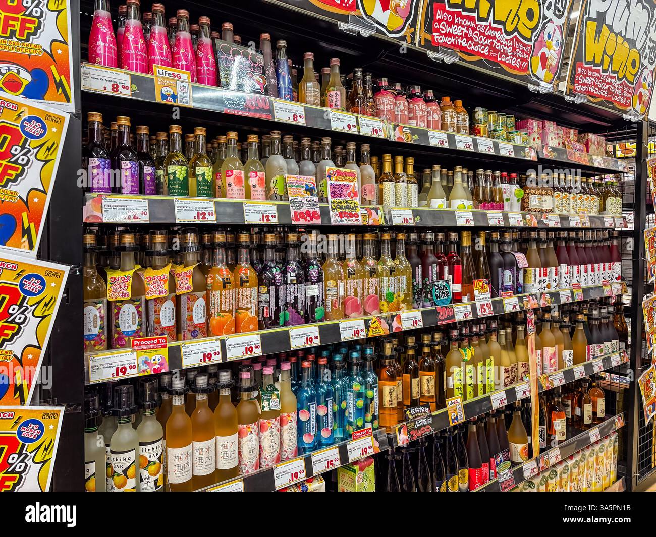 Various Japanese fruit beverages and wine at Don Don Donki discounted ...
