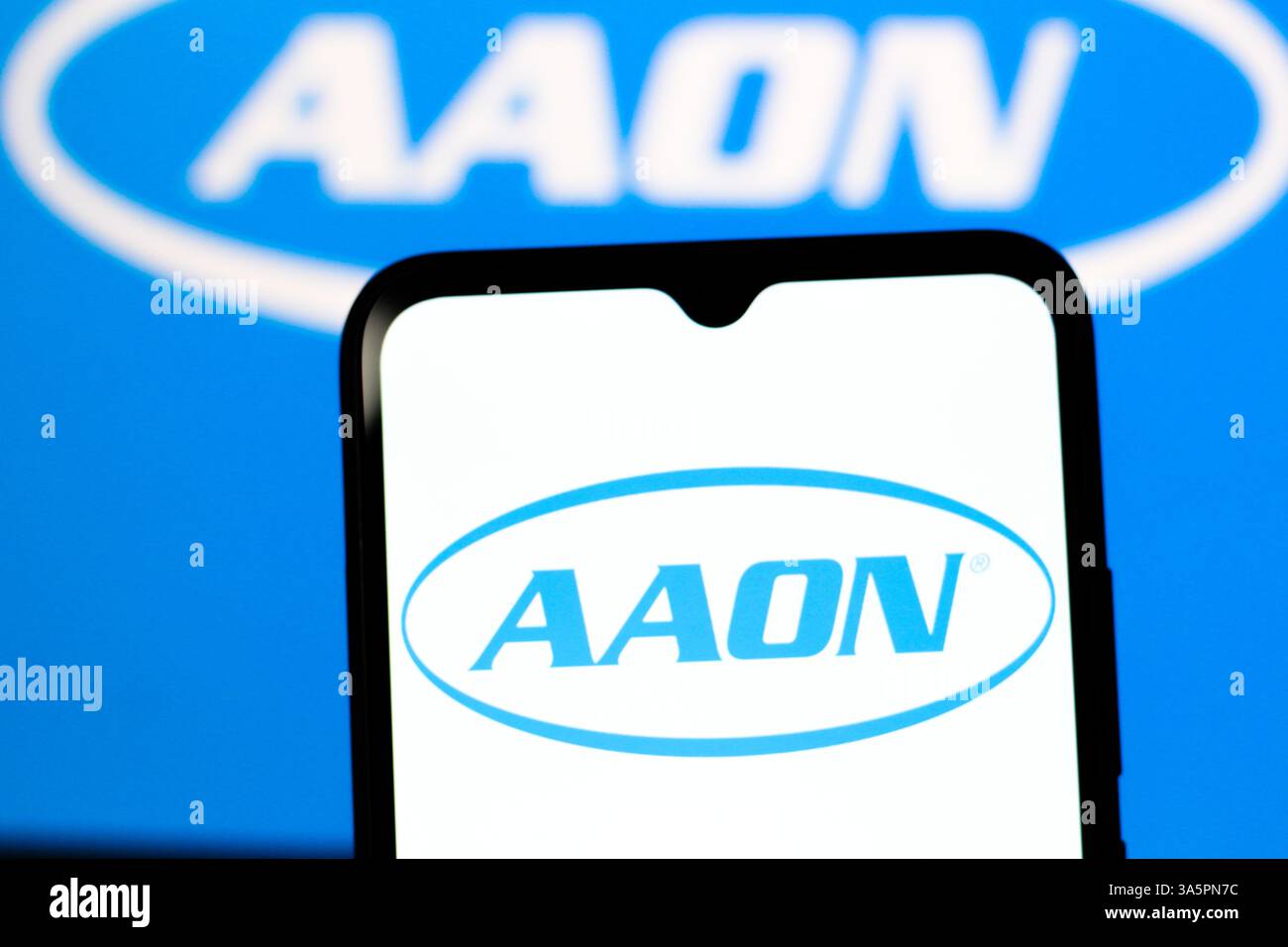 Canada. 23rd Mar, 2025. In this photo illustration, the AAON logo is ...