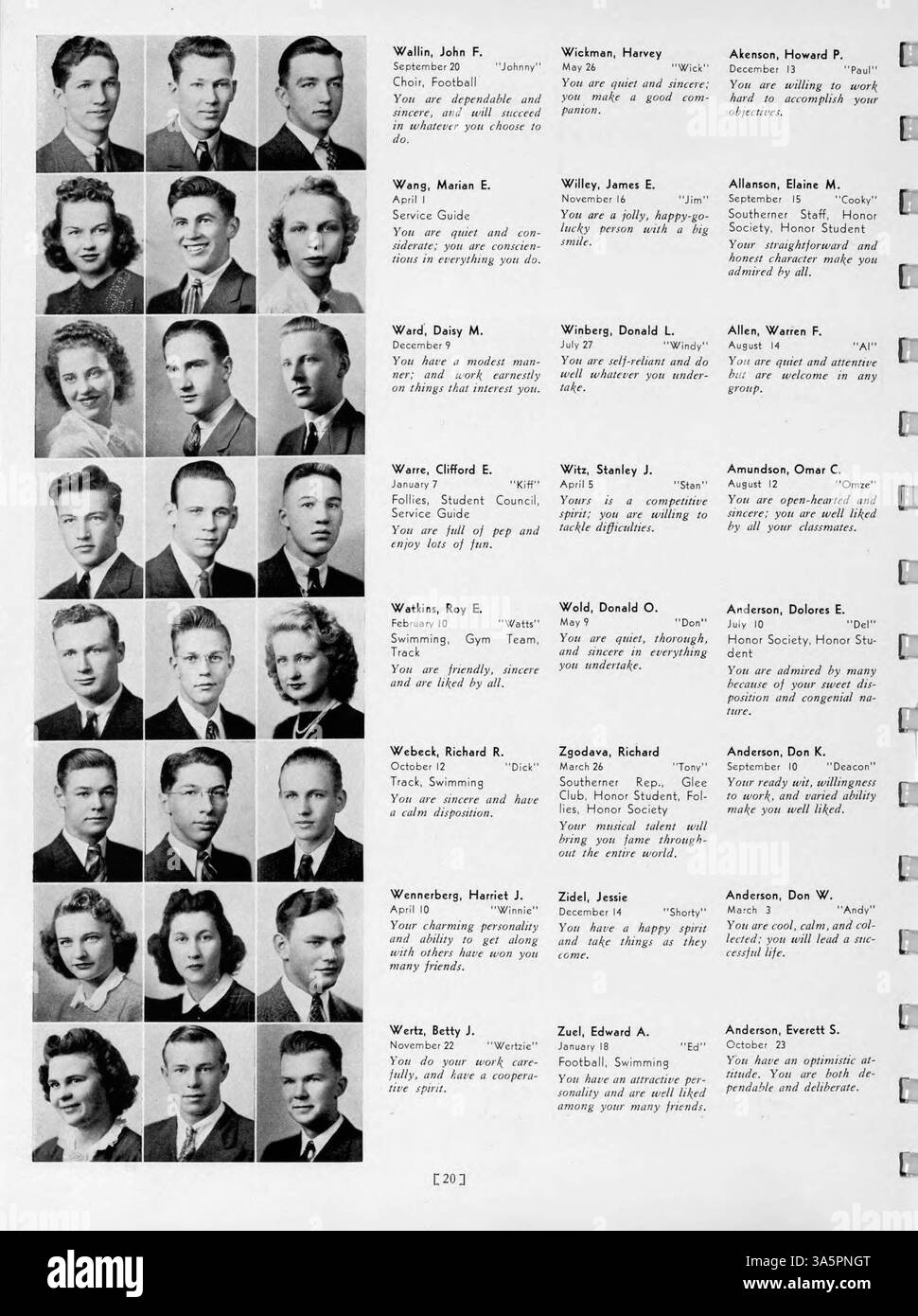 This 1941 south high yearbook features the student body hi-res stock ...