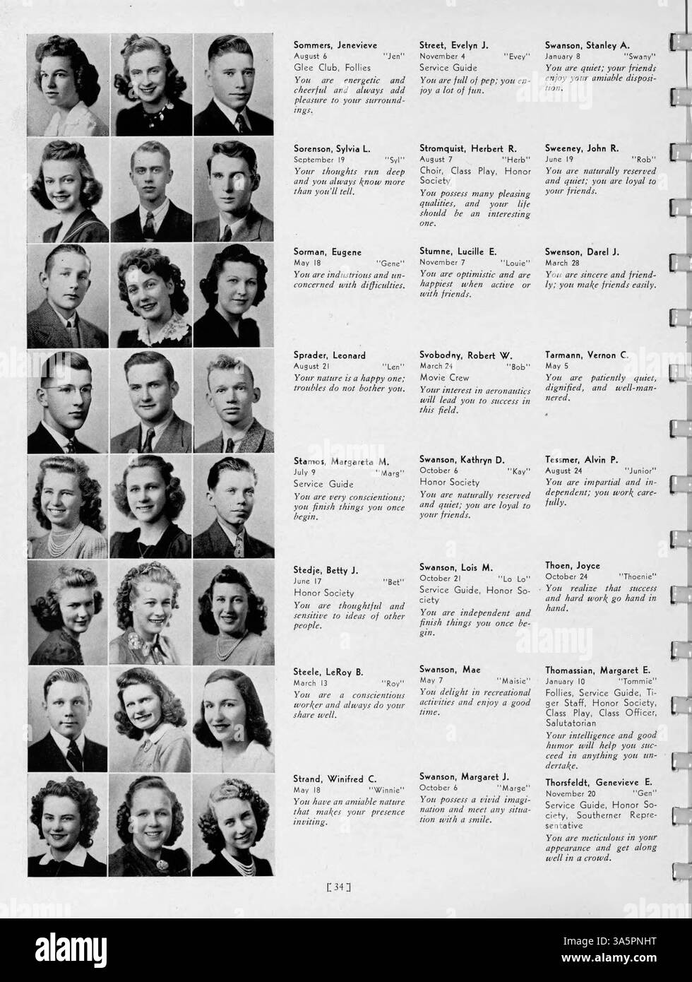 The 1941 south high yearbook documents student life hi-res stock ...