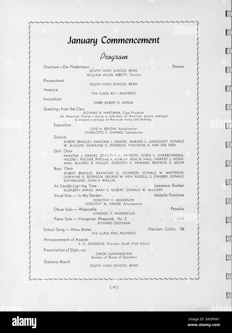 This yearbook from south high school records the events hi-res stock ...