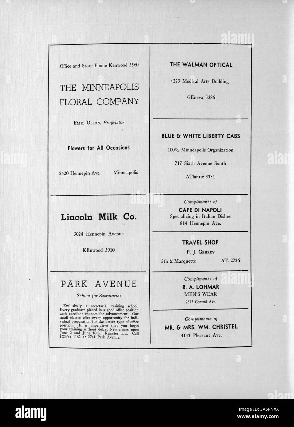 Yearbook from 1941 highlights student achievements hi-res stock ...