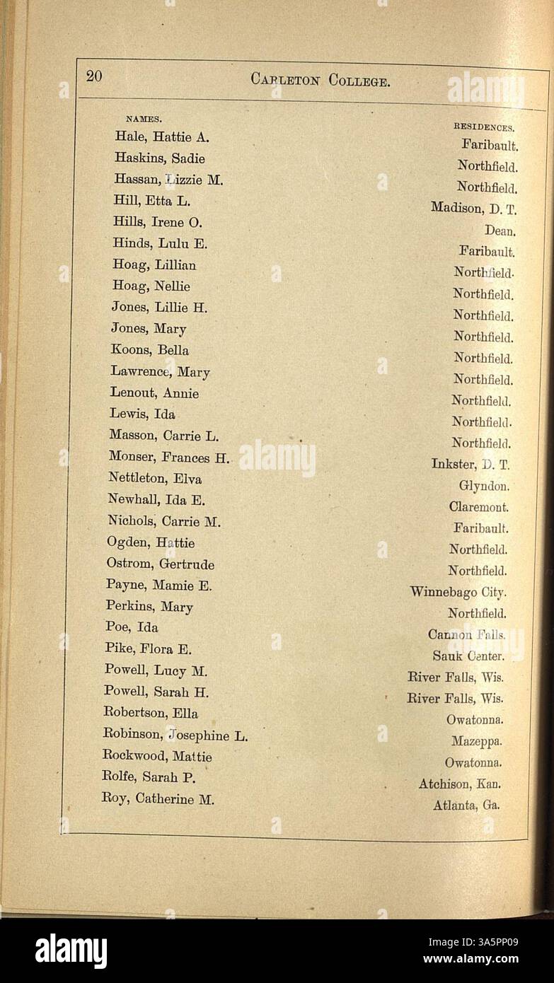 This Carleton College catalog from 1881-1882 includes information about ...
