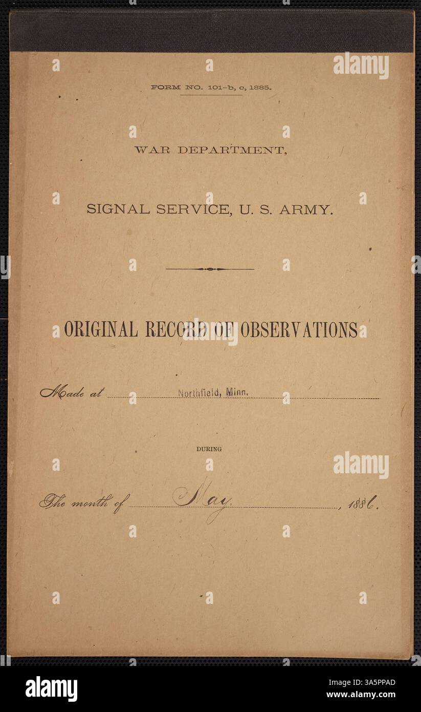 The May 1886 meteorological record from Carleton College's weather ...