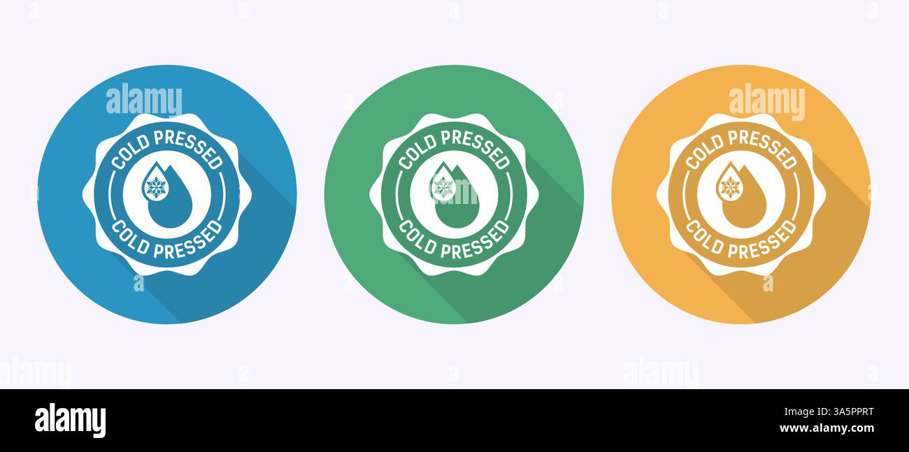 Cold pressed icon design illustration. Cold pressed label badge logo ...