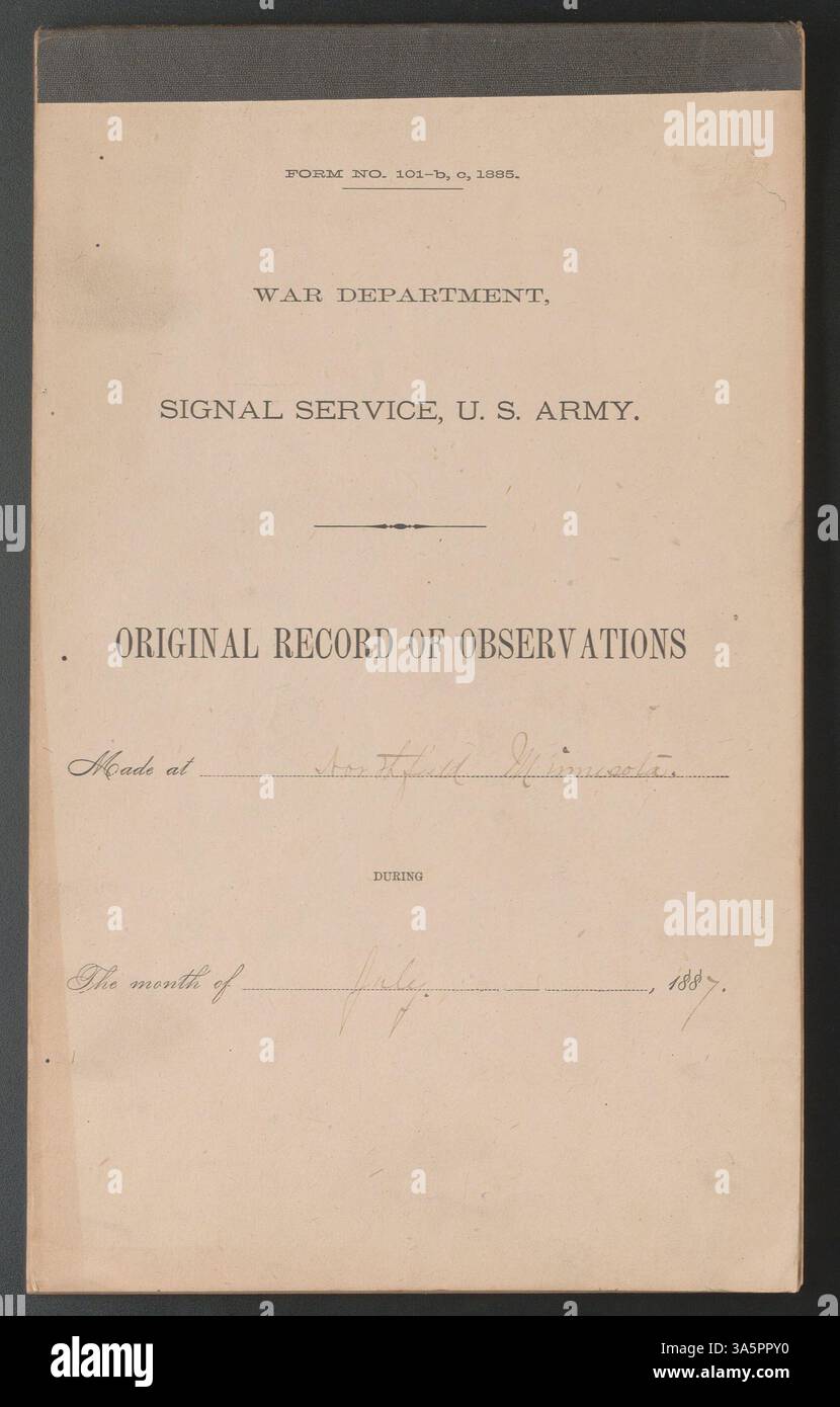In July 1887, Carleton College continued to record temperature, weather ...