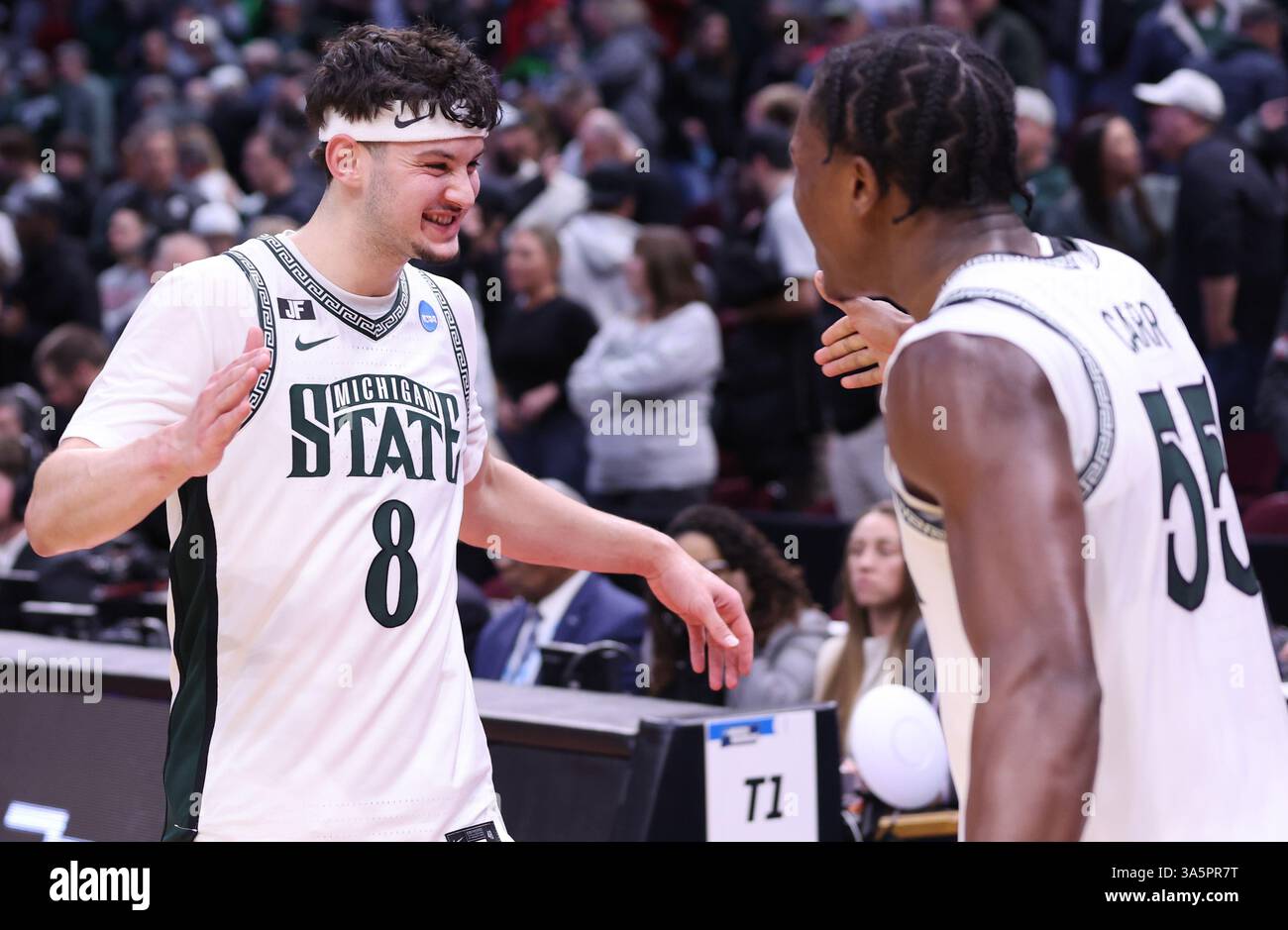 Cleveland, United States. 23rd Mar, 2025. Michigan State forward ...