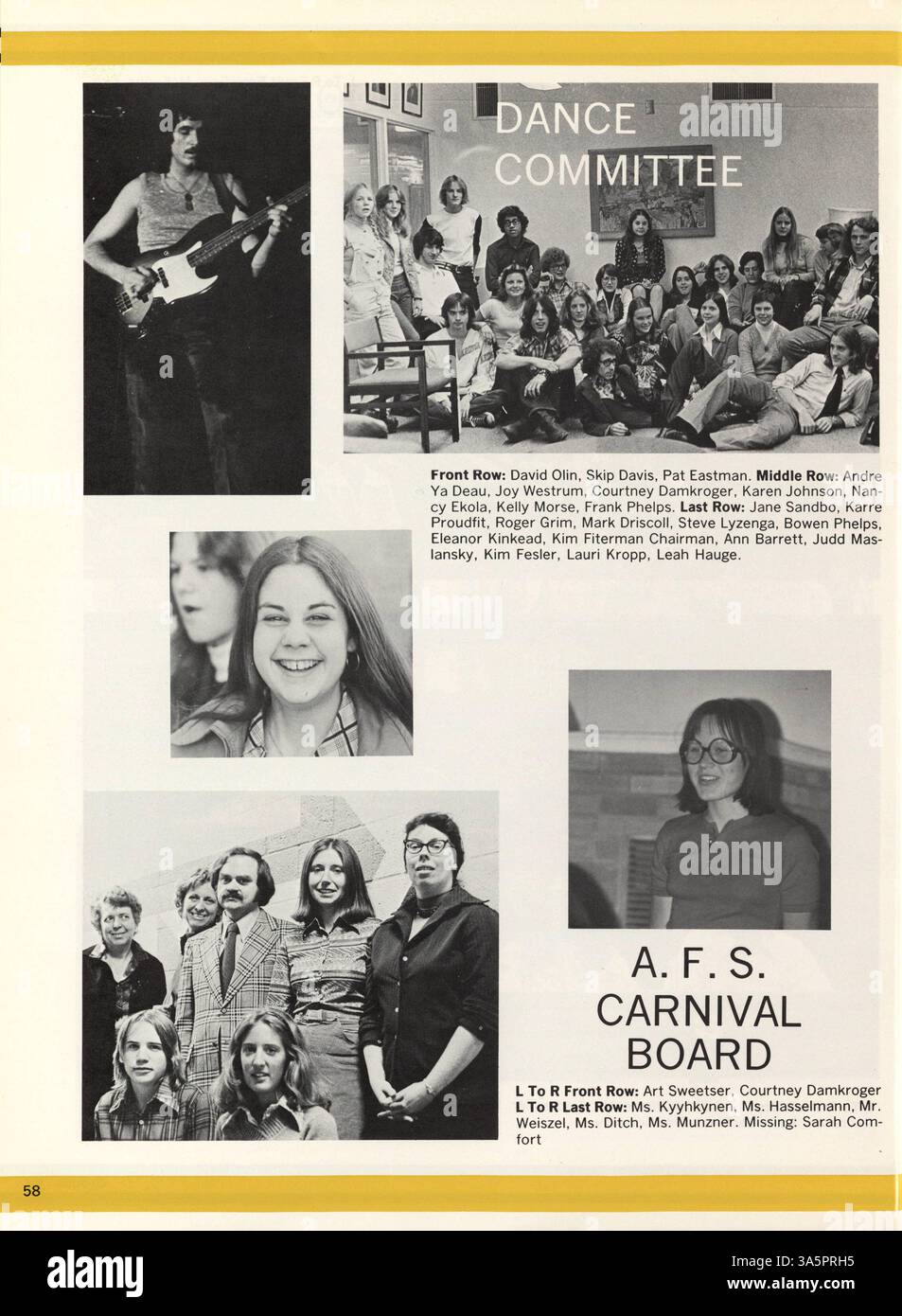 Student body activities from the 1975 1976 academic year hi-res stock ...