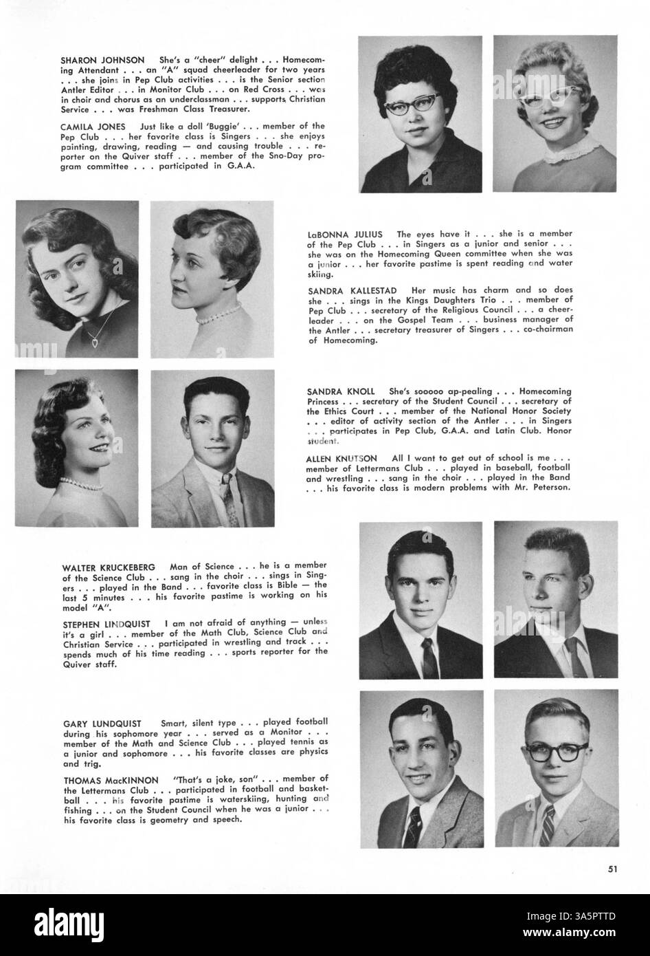 The 1959 edition of Minnehaha Academy's Antler yearbook captures the essence of the 1958-1959 ...