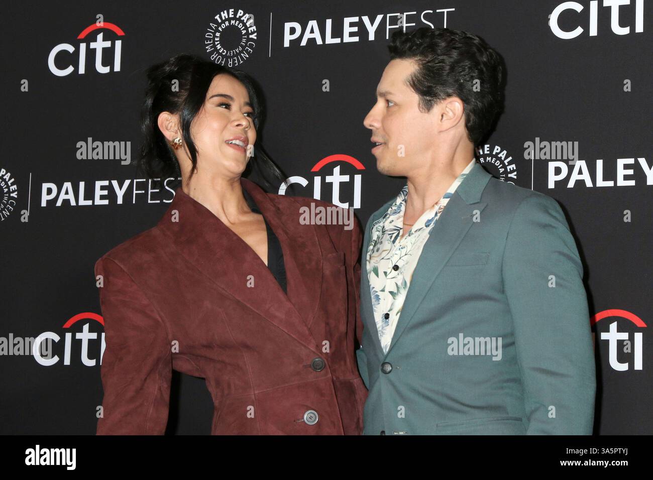 Los Angeles, USA. 23, March, 2025. Pictured left to right, Leah Lewis ...