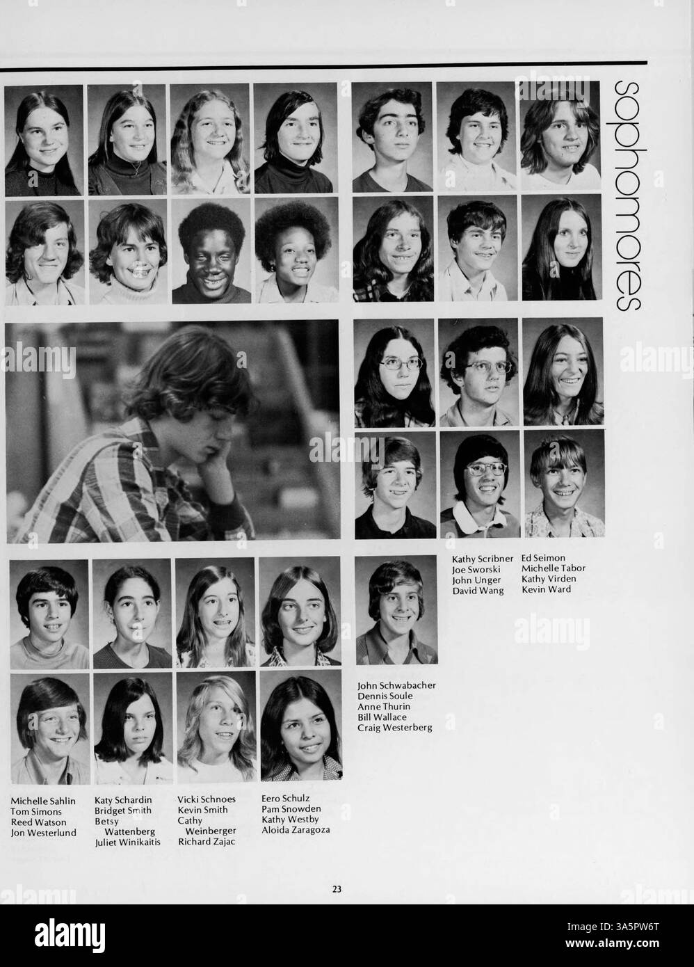 The 1975 Collage yearbook features students, teachers, athletic teams ...