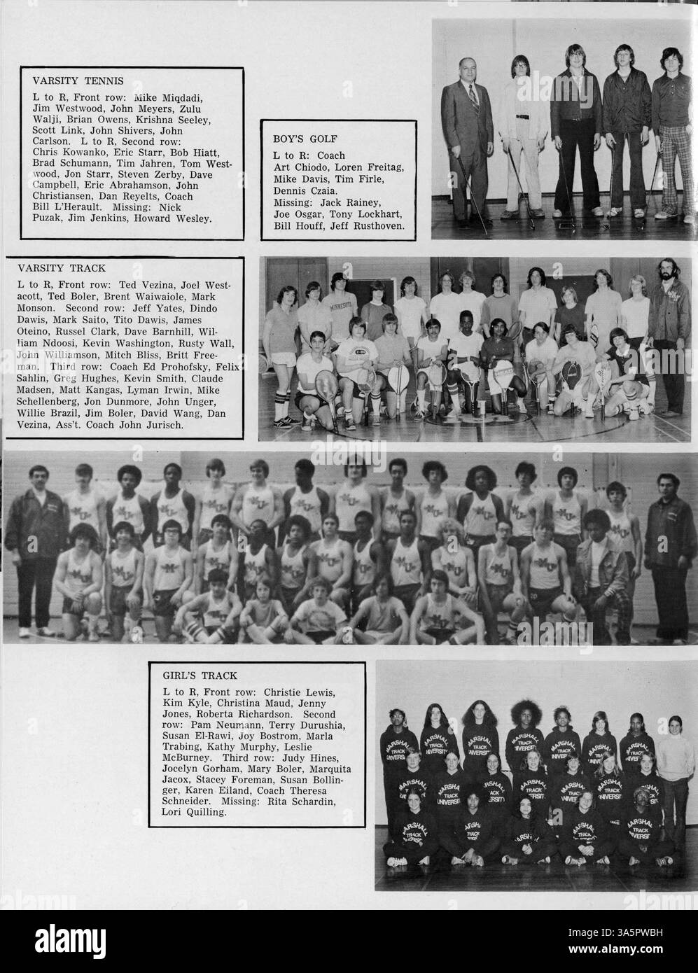 Significant school events from the 1974 1975 academic year hi-res stock ...