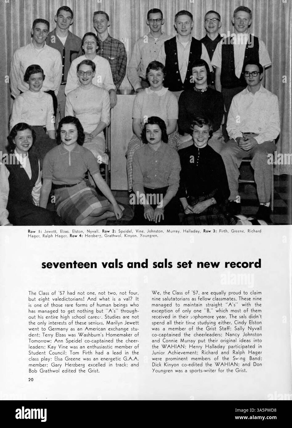 The 1957 Wahian Yearbook captures the essence of Washburn High School’s ...
