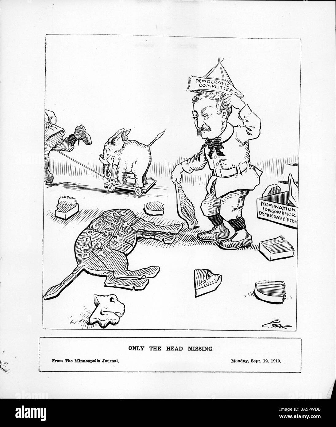 This cartoon depicts john lind hi-res stock photography and images - Alamy